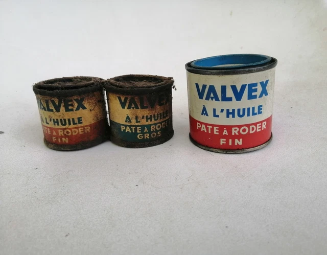 LOT 2 ANCIENNE boite pate a roder VALVEX huile Déco Garage Automobilia ...