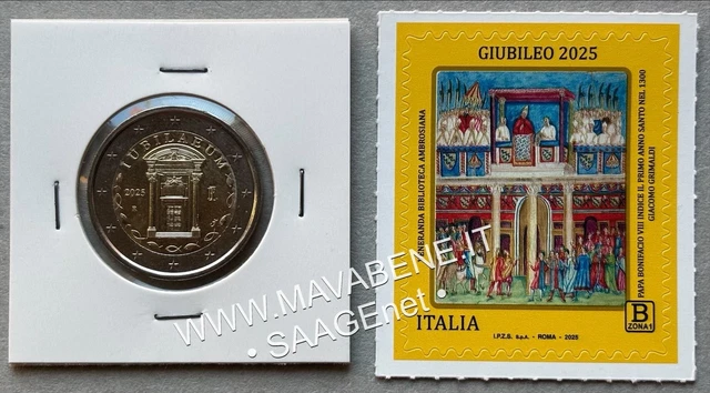 ITALY 2025 JUBILEE Coin 2 Euro New FDC + New Stamp Italian Post £8.07 ...