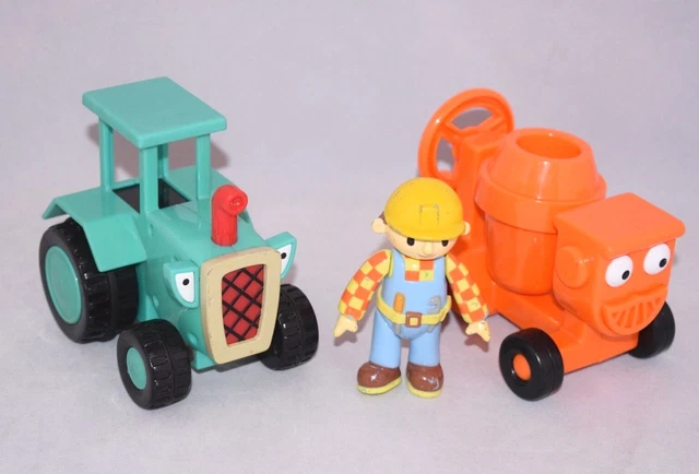 BOB THE BUILDER Travis Tractor Dizzy & Bob Figure Vehicles Toys Bundle ...