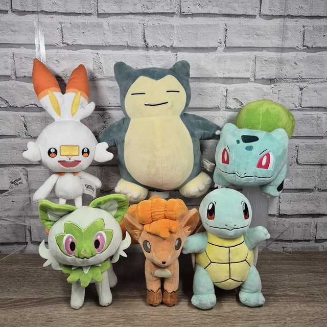 POKEMON SOFT TOY Plush Bundle Official Snorlax Vulpix Scorbunny Squirtle Jazware £42.99 ...