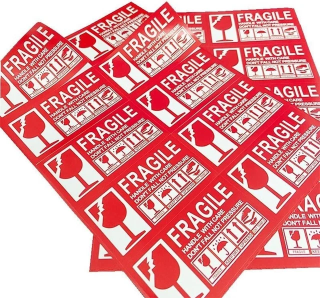 200 PIECES FRAGILE Warning Label Stickers, 50x90 mm, Red $51.98 ...