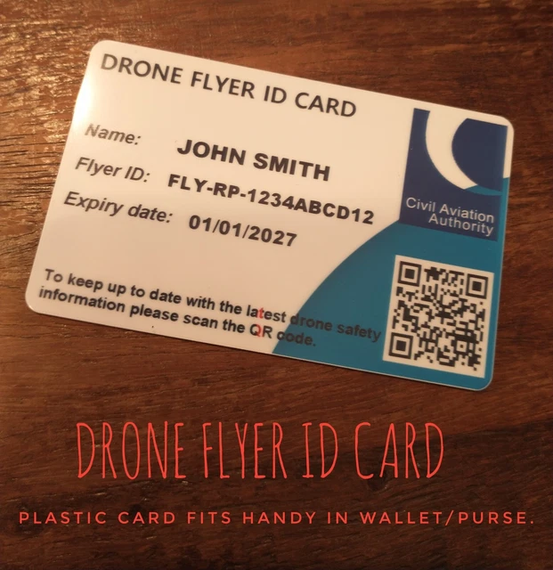 DROHNENAUSWEIS - DROHNE und Modellflugzeug Flyer Ausweis, CAA-Karte ...