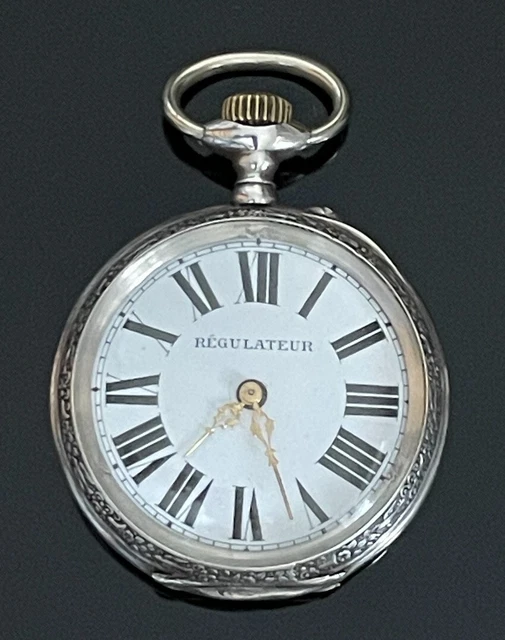ANTIQUE SWISS MADE Geneve Solid Silver Open Face Pocket Watch c.1900 £ ...