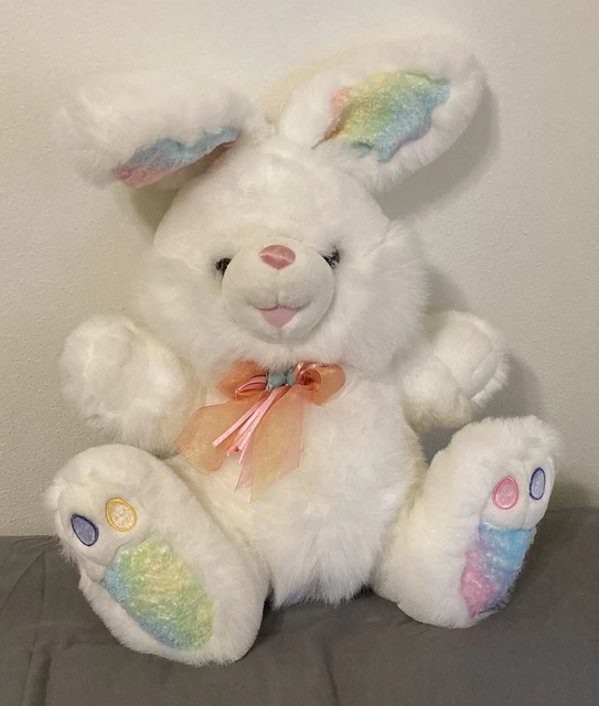 HOPPY HOPSTER DAN Dee MTY White Rainbow Bunny Rabbit Easter Stuffed ...