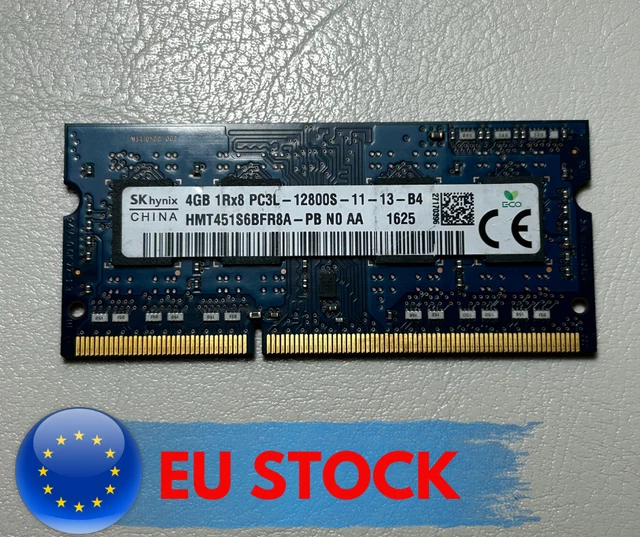 SK HYNIX 8GB KIT (2x4GB) 1Rx8 PC3L-12800S-11-13-B4 SODIMM HMT451S6BFR8A ...