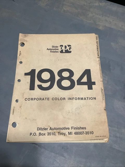 1984 PPG CORPORATE Paint Chip Color Chart Ford Gm Chrysler £11.26 ...