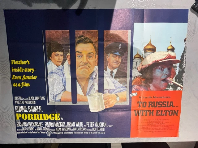PORRIDGE / ELTON John Rare Double Feature Quad Poster 40x30 £44.00 ...