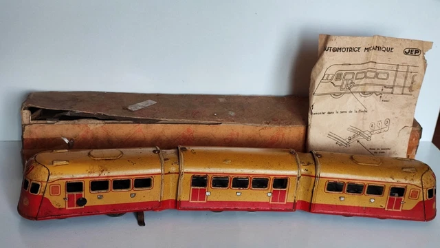AUTORAIL MÉCANIQUE JEP en métal - triple - avec boite et notice d ...
