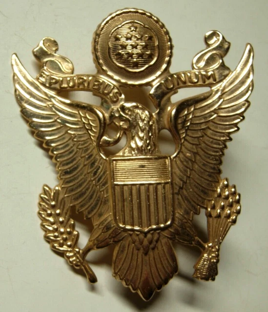 LARGE WW2 US Army Officer Gilt Hat Badge - Minty - SB £51.29 - PicClick UK