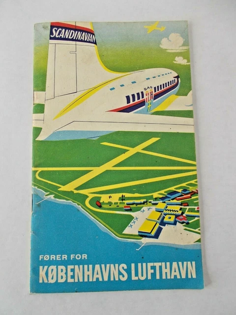 HYPER RARE! 1953 Copenhagen Denmark Airport Brochure Guide Scandinavian ...