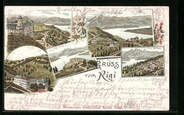 LITHOGRAPHIE RIGI-KULM, RIGI-KALTBAD, Blick vom Rigi-Kulm, Rigi ... LITHOGRAPHIE RIGI-KULM, RIGI-KALTBAD, Blick vom Rigi-Kulm, Rigi ...