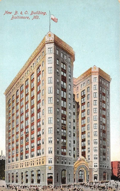 BALTIMORE MARYLAND MD c1910 Postcard New B&O Baltimore & Ohio Railroad ...