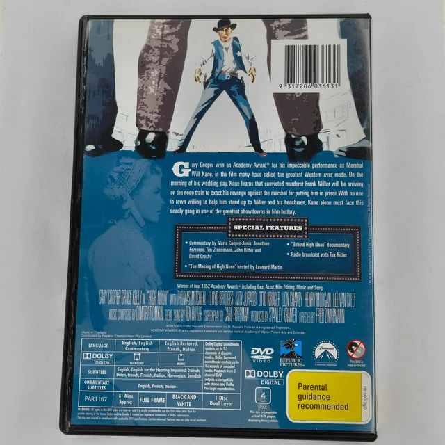 HIGH NOON - Gary Cooper, Grace Kelly - DVD - Region 4 $8.50 - PicClick AU