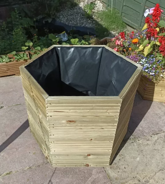 GARDEN WATER FEATURE Hexagonal Raised Pond Handmade Ready To Use ...