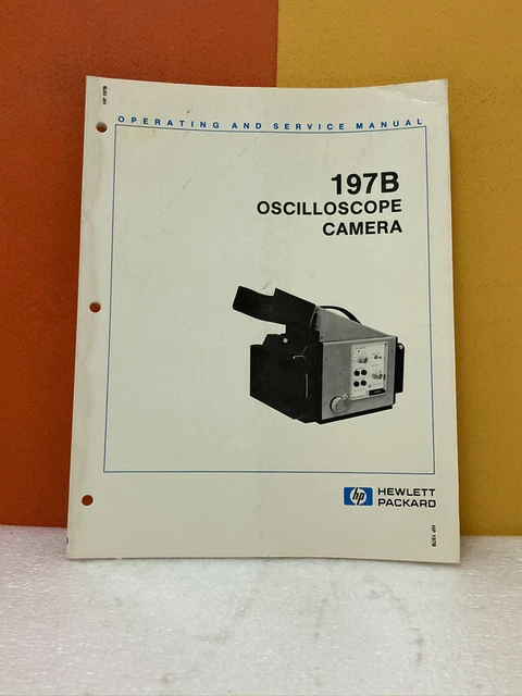 MANUEL D'UTILISATION ET d'entretien de la caméra oscilloscope HP 00197 ...