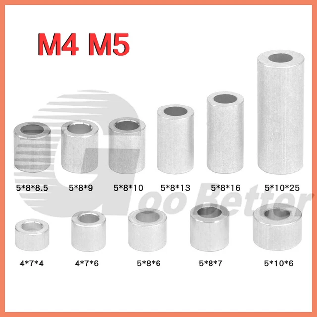 ALUMINIUM STANDOFF SPACERS M4 M5 Stand Off Collar Round Spacer Bush ...