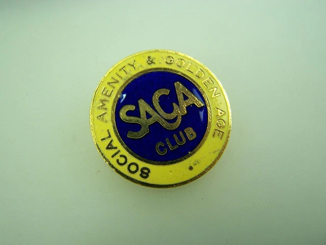 VINTAGE PIN BACK badge SAGA Club Social Amenity & Golden Age Club 2544 ...