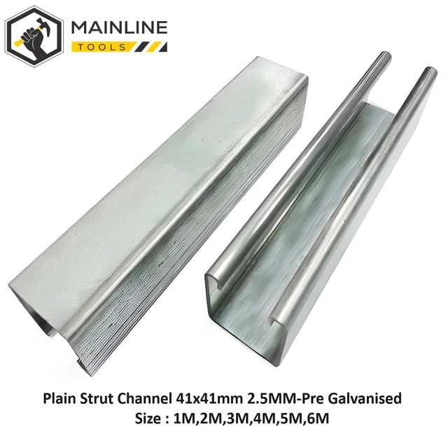 UNISTRUT STYLE PLAIN Channel | Pre Galvanised | 41x41 x 2.5mm 1m,2m,3m ...