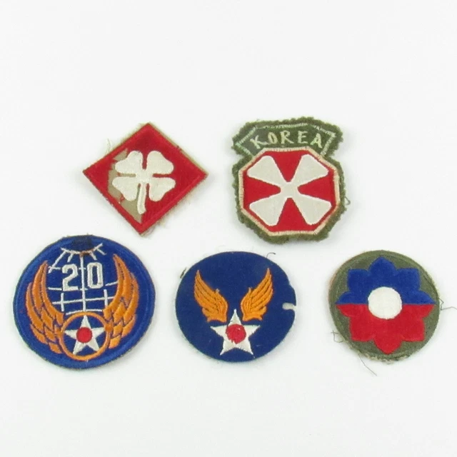WWII US ARMY Korean War 8th & 9th Army Embroidered Patches Lot of 5 ...