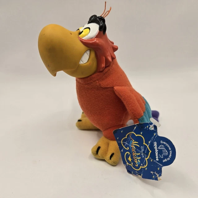 APPLAUSE DISNEY LAGO Parrot Aladdin Plush Toy Vinyl Head Toy 6.5 WITH ...