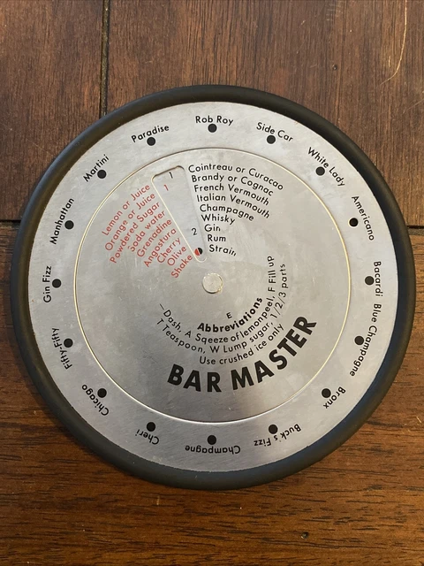 BAR MASTER STAINLESS Steel Cocktail Recipe Wheel £7.55 - PicClick UK