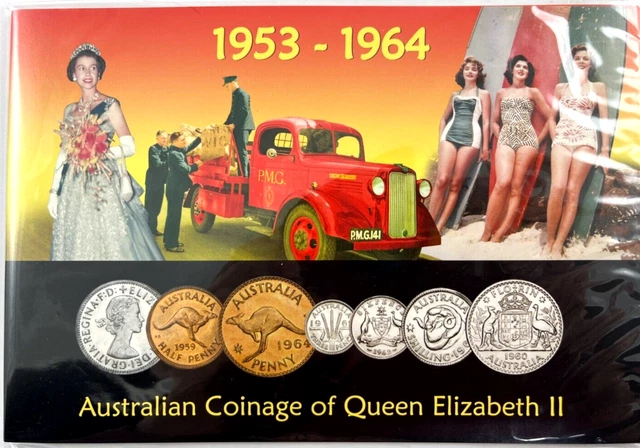 1953-1964 AUSTRALIAN COINAGE of Queen Elizabeth Coin Set 1957 (no Half Penny) $65.95 - PicClick AU