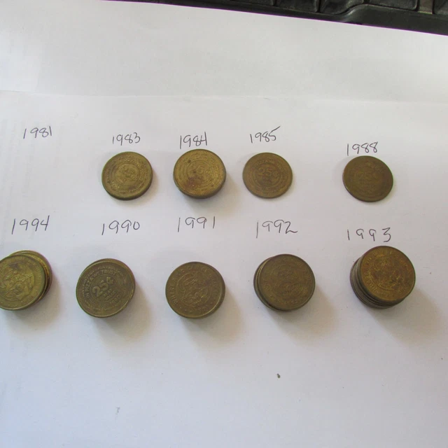 (40) CHUCK E. Cheese Pizza token lot 1983-1993 Where a Kid can Be a Kid ... (40) CHUCK E. Cheese Pizza token lot 1983-1993 Where a Kid can Be a Kid ...