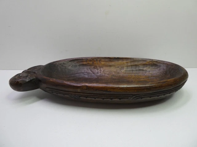 VINTAGE NEW ZEALAND Maori Tiki Statue Paua Shell Hand Carved Bowl $69. ...