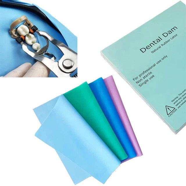 DENTAL RUBBER DAM Sheets Endodontic Natural Latex Barrier Dams 6''X6 ...