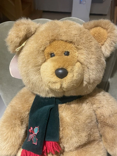 LOVELY T.D. BEAR Teddy Bear Vintage BHS Soft Plush Bear With Xmas Scarf ...