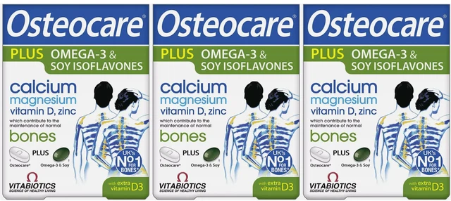 PACK OF 3 Vitabiotics Osteocare Plus Omega-3 and Soy Isoflavones 84 ...