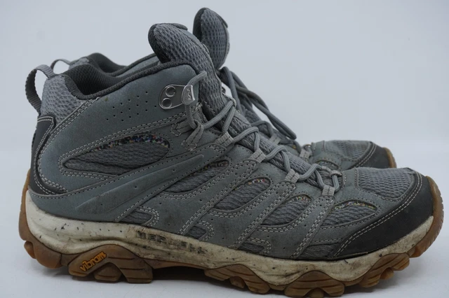 MERRELL MOAB 3 Mid Mens Sz 12 Waterproof Hiking Boots Trail Grey ...