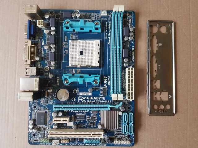 GIGABYTE GA-A55M-DS2 SOCKET FM1 DDR3 Micro ATX Motherboard & I/O Shield ...