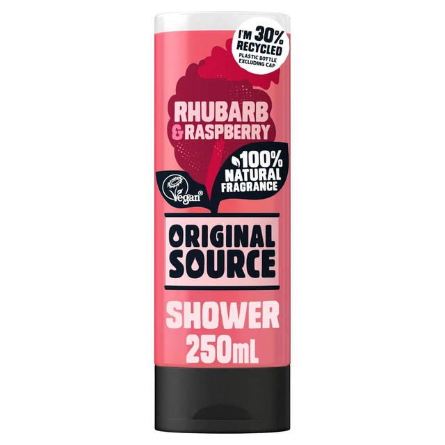 ORIGINAL SOURCE RHUBARB and Raspberry Shower Gel, 6 x250 ml £11.30 ...