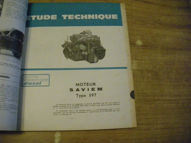 REVUE TECHNIQUE DIESEL Saviem Moteur Type 597 EUR 4,99 - PicClick FR