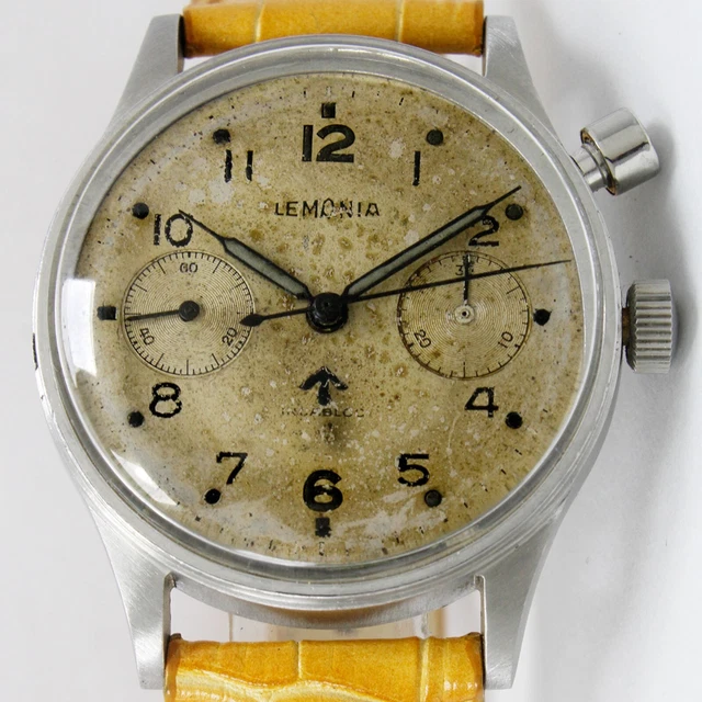 LEMANIA 6B/551 MILITARY Single Pusher 38mm Rare Chronograph Mens ...