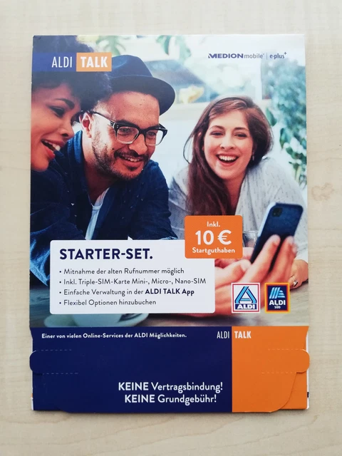 ALDI TALK STARTER Set / Kit - inkl. 10 Euro Startguthaben MEDION mobile ...