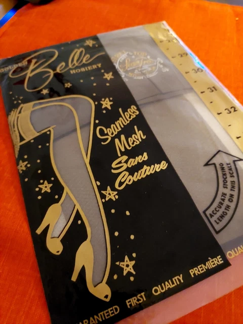 VINTAGE PANTYHOSE GOLDEN Bella Hosiery Stockings Color Taupe 8,5 BDR3 ...