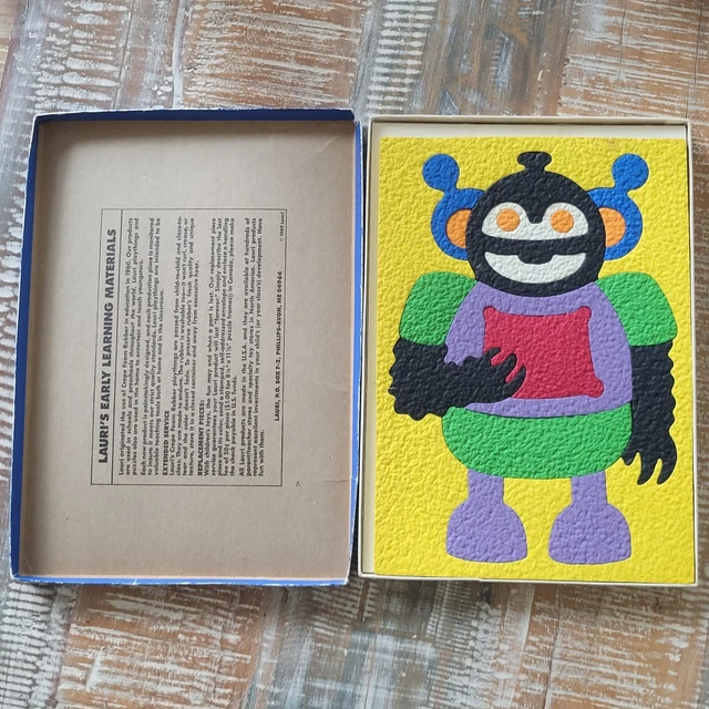 VERY RARE VINTAGE Lauri Crepe Foam Rubber Robot 2158 Puzzle Toy 1989 £ ...