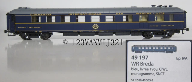 LS MODELS 49197 CIWL 4273 voiture Restaurant " BREDA * SNCF bleu livrée ...
