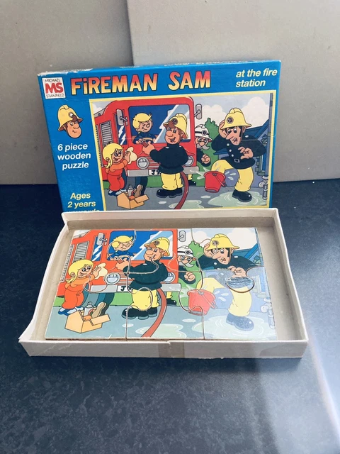 VINTAGE 1987 Fireman Sam Puzzle 6 piece Michael Stanfield 100% Complete ...