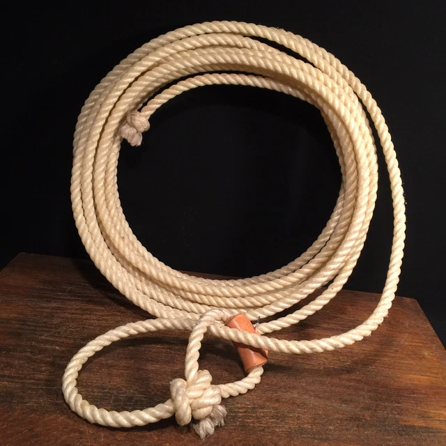 VINTAGE LASSO LARIAT Rope Rodeo Cowboy Western Decor Wall PRIORITY MAIL ...