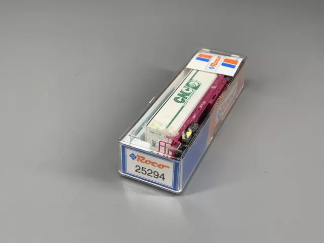SPUR N ROCO Taschenwagen SNCF mit Container 25294 OVP / 4 M 585 EUR 19 ...