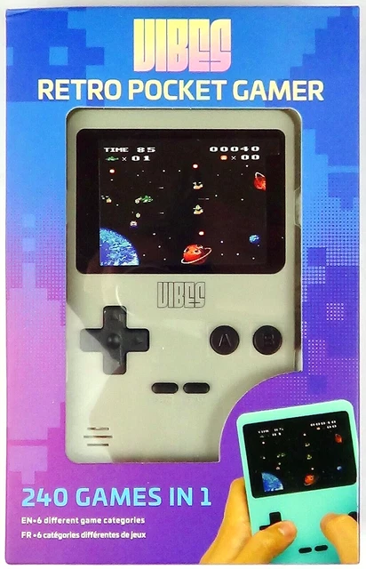 RETRO POCKET GAMER Handheld 240 Games Vibes Classic Tunes Gift Present ...