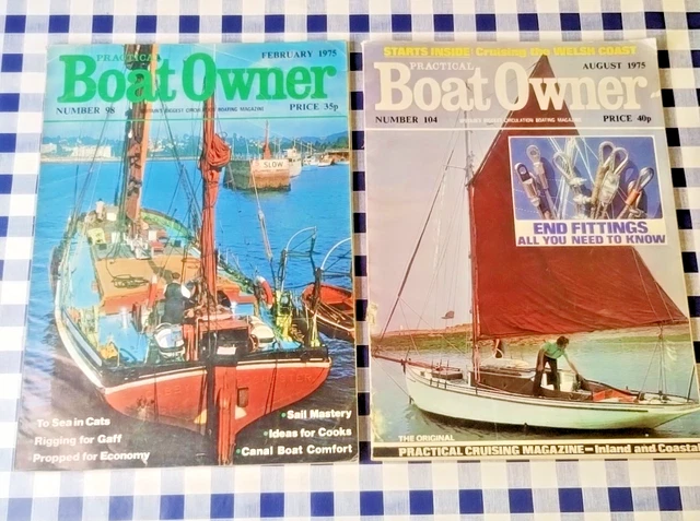 PRACTICAL BOAT OWNER Magazine 1975 - 2 Issues Only - Feb & Aug - Boating £11.99 - PicClick UK