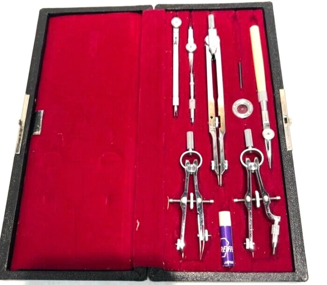 VINTAGE SANS & Streiffe Drafting Instrument Set w/ Case incomplete £21. ...
