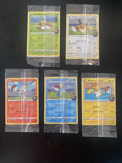 Pikachu Sobble Scorbunny Eevee Grookey On The Ball Pokemon Futsal Promo Sealed £8000 Picclick Uk