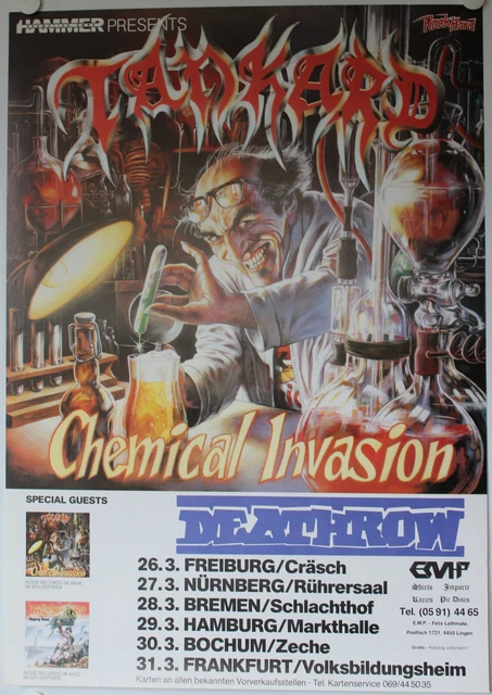 TANKARD, CHEMICAL INVASION-TOUR, Konzert, Poster, Plakat, Concert ...