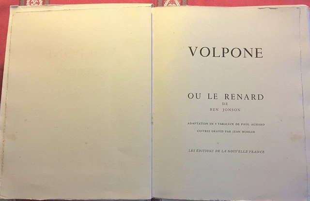 & VOLPONE OU LE RENARD