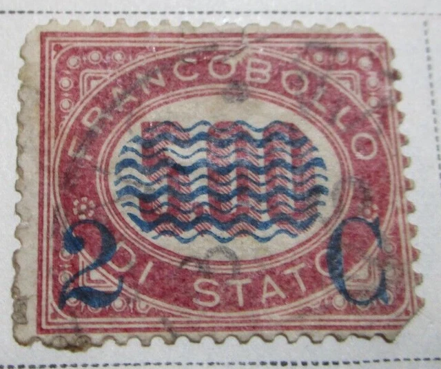 ITALY 1878 STAMP On 5L 2C Lake Rare Antique StampBook3-397 £125.81 ...